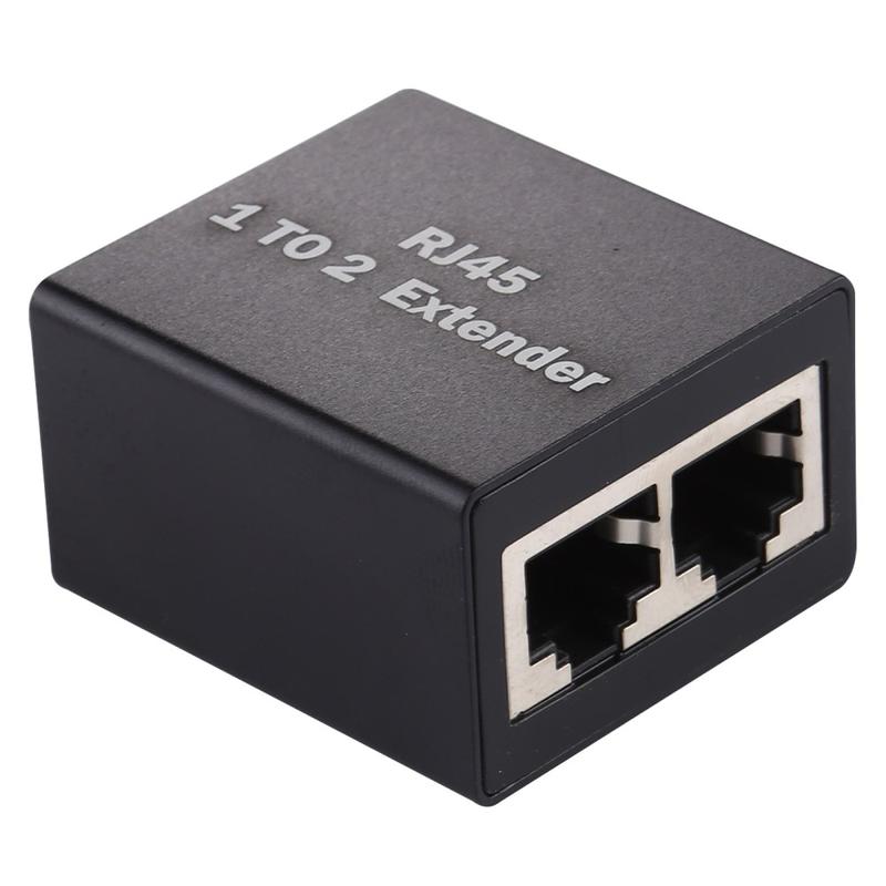 Set 1 naar 2 RJ45 Splitter Connector Inline LAN stekkers Ethernet-kabel ...